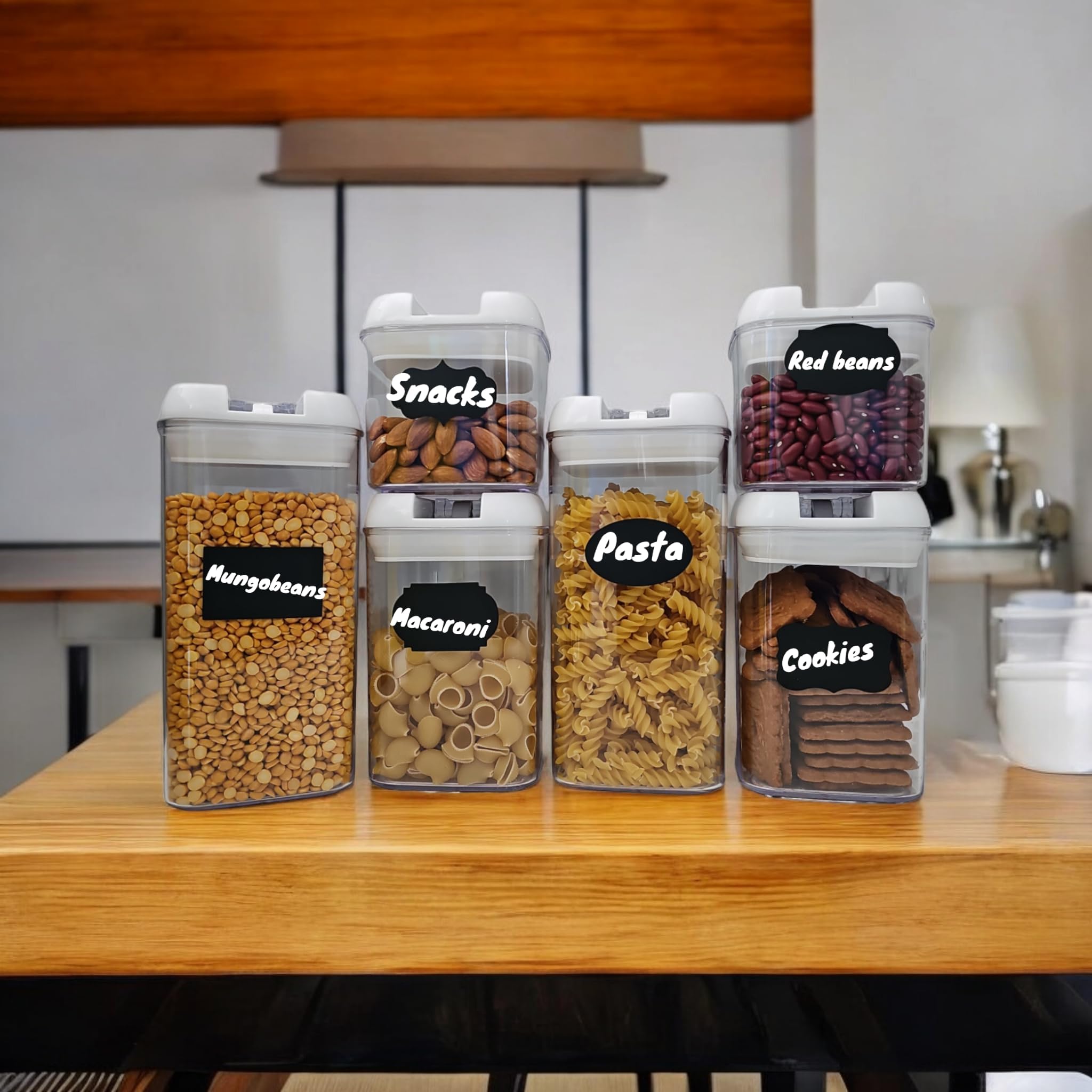 generic Airtight Food Storage Containers – 6 Piece set, Air Tight Pantry Storage Containers, Clear Kitchen Organization and Storage,Keeps your Food Fresh & Dry, 108353/6