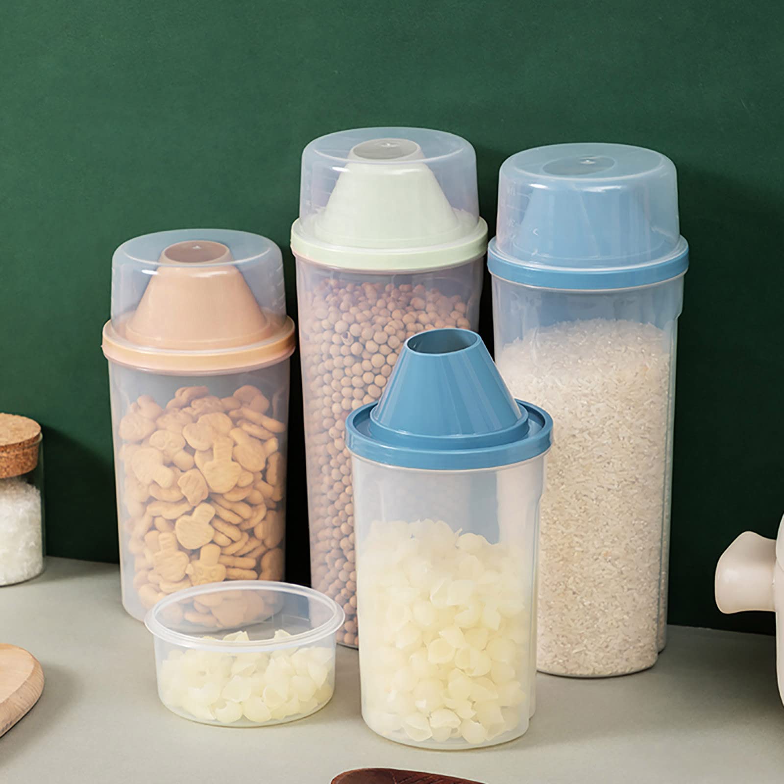 BPA Free Food Storage Container with Lids and Pour Spout Large Airtight Storage for Kitchen and Pantry Organizer for Spaghetti Sugar Rice Cooker Pasta Cereal Spices Dry Goods Baking Supplies