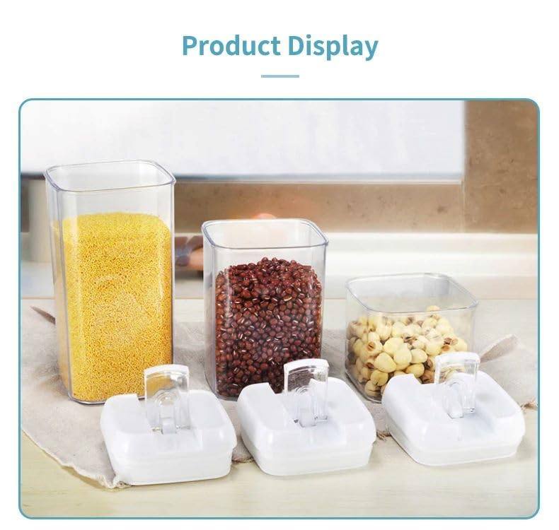 generic Airtight Food Storage Containers – 6 Piece set, Air Tight Pantry Storage Containers, Clear Kitchen Organization and Storage,Keeps your Food Fresh & Dry, 108353/6