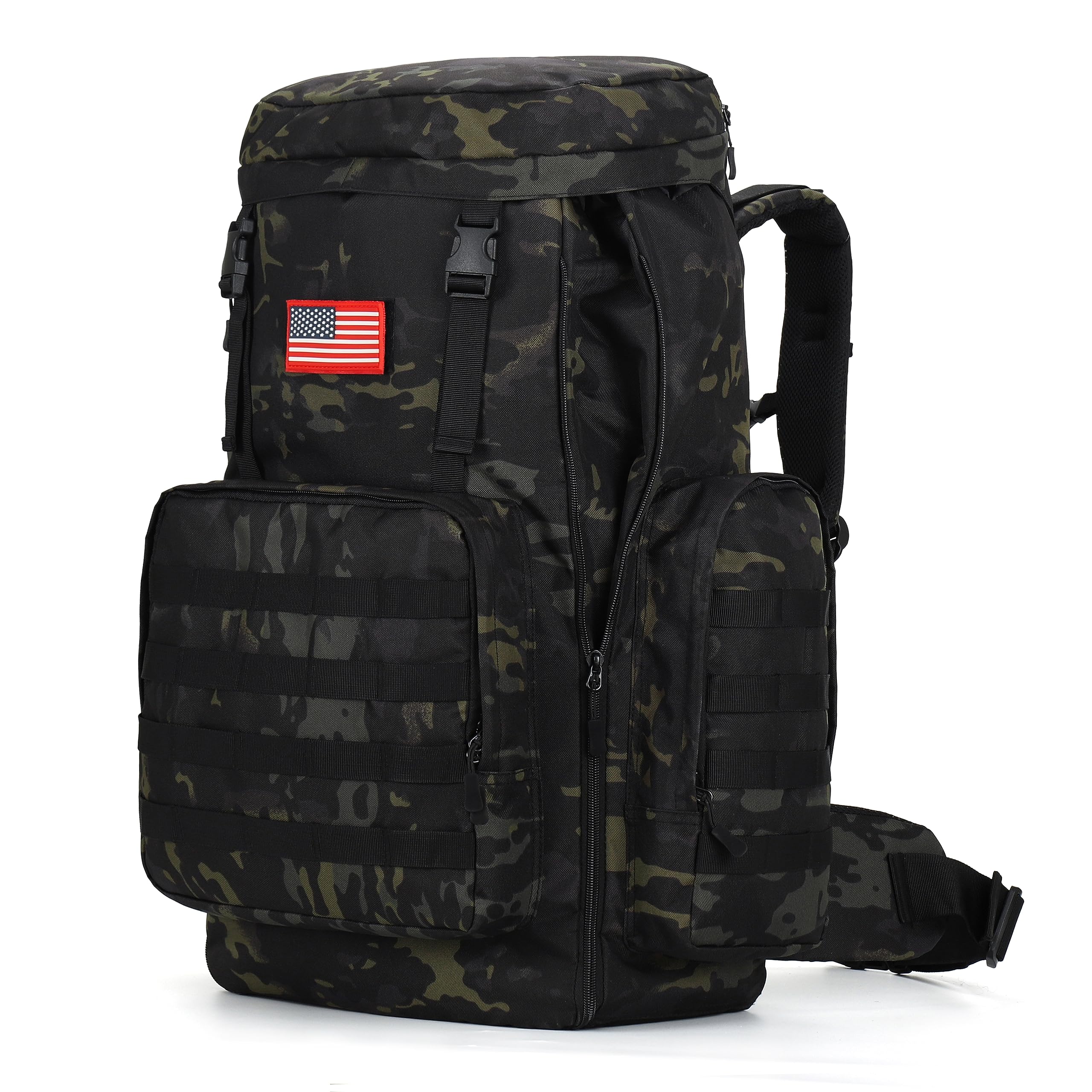 4land Large Backpacking Backpack for Men, Extra Large Camping Hiking Backpack, Oversized Molle Rucksack Backpack, 60L/70L/85L Waterproof Military Backpack for Outdoor Sports