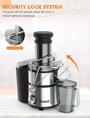 Juice Extractor, Bextcok Centrifugal Juicer Machines Ultra Fast Extract Various Fruit and Vegetable Electric Juice Extractor with 3" Large Feed Chute BPA Free Easy Clean for Orange Celery Carrot