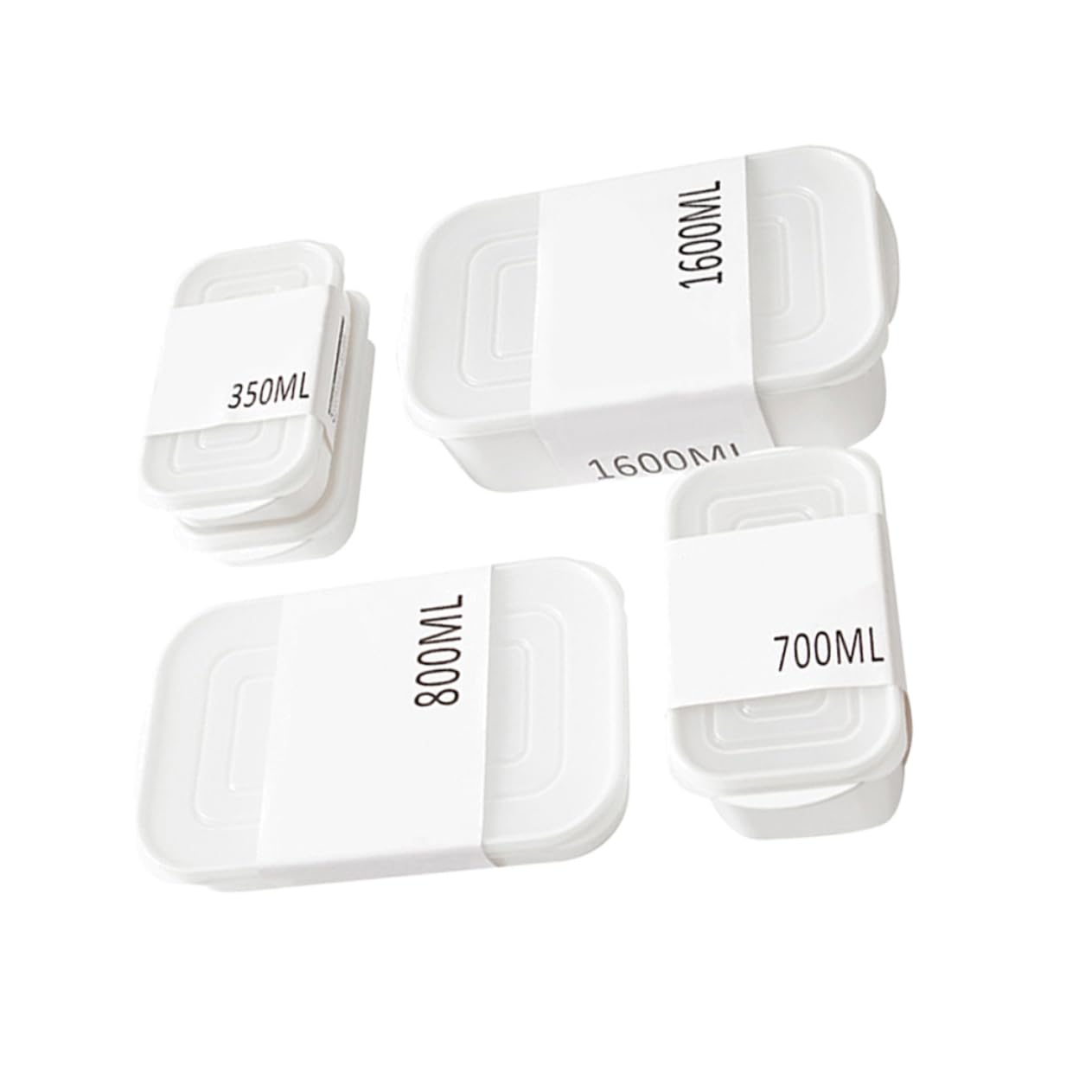 VOSAREA White Storage Bin 8 Pcs Food Storage Box Fridge Storage Containers Refrigerator Storage Bins Kitchen Storage Containers Food Prep Containers
