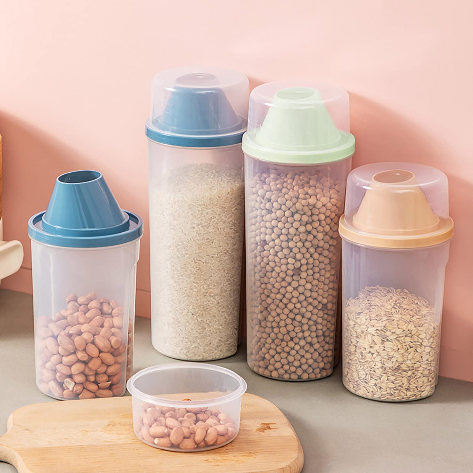 BPA Free Food Storage Container with Lids and Pour Spout Large Airtight Storage for Kitchen and Pantry Organizer for Spaghetti Sugar Rice Cooker Pasta Cereal Spices Dry Goods Baking Supplies