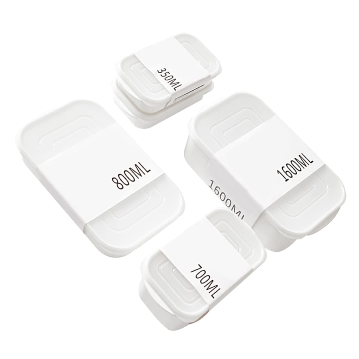 VOSAREA White Storage Bin 8 Pcs Food Storage Box Fridge Storage Containers Refrigerator Storage Bins Kitchen Storage Containers Food Prep Containers