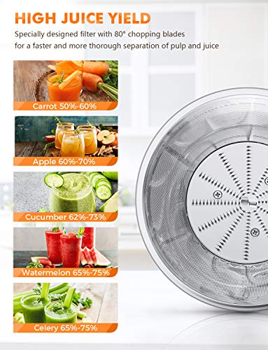 Juice Extractor, Bextcok Centrifugal Juicer Machines Ultra Fast Extract Various Fruit and Vegetable Electric Juice Extractor with 3" Large Feed Chute BPA Free Easy Clean for Orange Celery Carrot