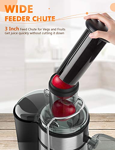 Juice Extractor, Bextcok Centrifugal Juicer Machines Ultra Fast Extract Various Fruit and Vegetable Electric Juice Extractor with 3" Large Feed Chute BPA Free Easy Clean for Orange Celery Carrot