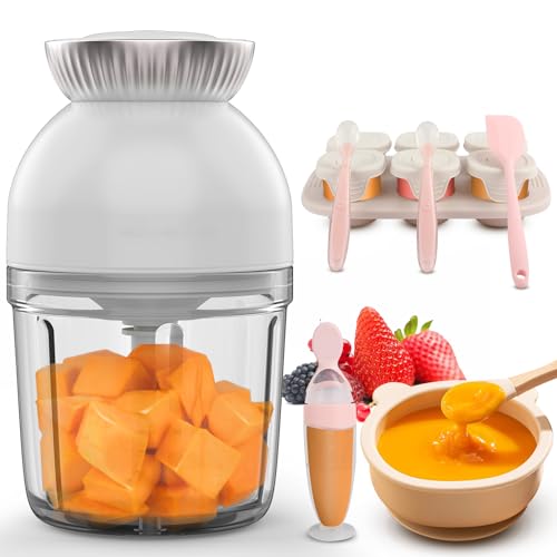 X-Bosak Baby Food Maker, 13 In 1 Baby Food Processor for Fruit Vegetable Meat, 600ML Baby Food Blender with 8 Blades, Baby Shower Gifts Set (White)