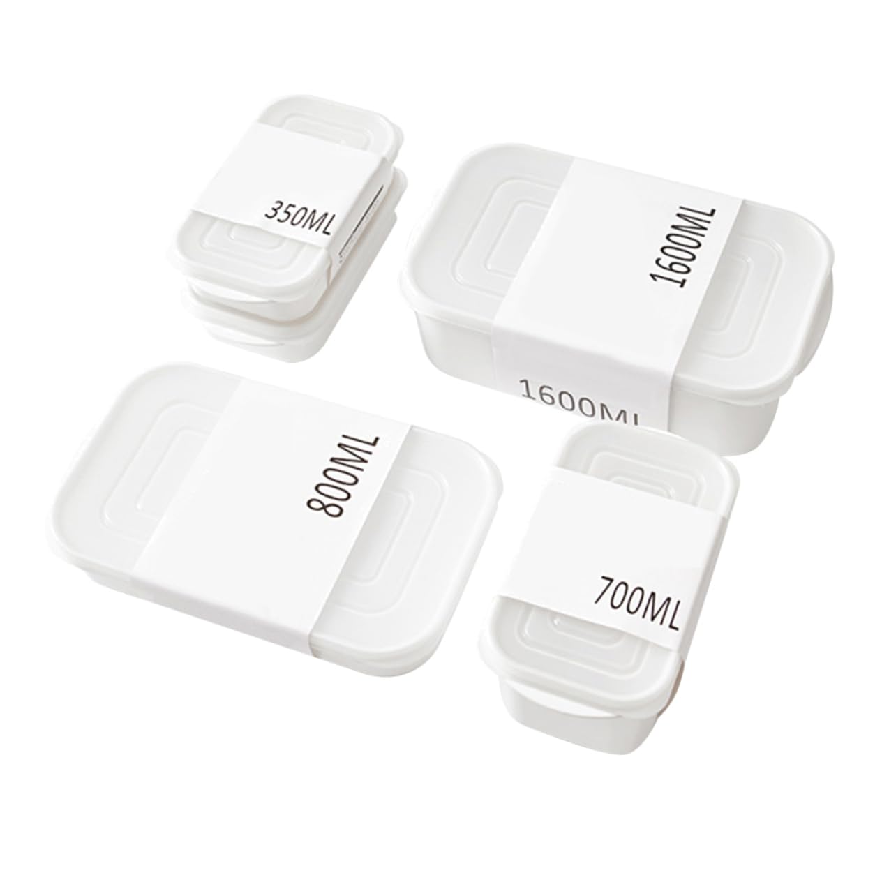 VOSAREA White Storage Bin 8 Pcs Food Storage Box Fridge Storage Containers Refrigerator Storage Bins Kitchen Storage Containers Food Prep Containers