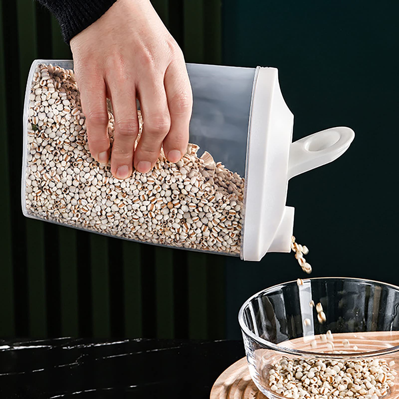 Prime Food Storage Container with Lids and Pour Spout BPA Free Airtight Storage for Kitchen and Pantry Portable Organizer for Spaghetti Sugar Rice Cooker Pasta Cereal Spices Dry Goods