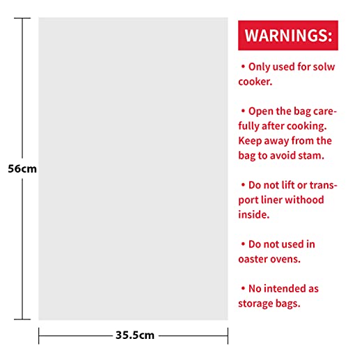 20 Count Disposable Slow Cooker Liners and Cooking Bags | Extra Large Size Fits 6 - 10QT Pot, 14"x 22" | Suitable for Oval & Round Pot, BPA Free (1 Pack)