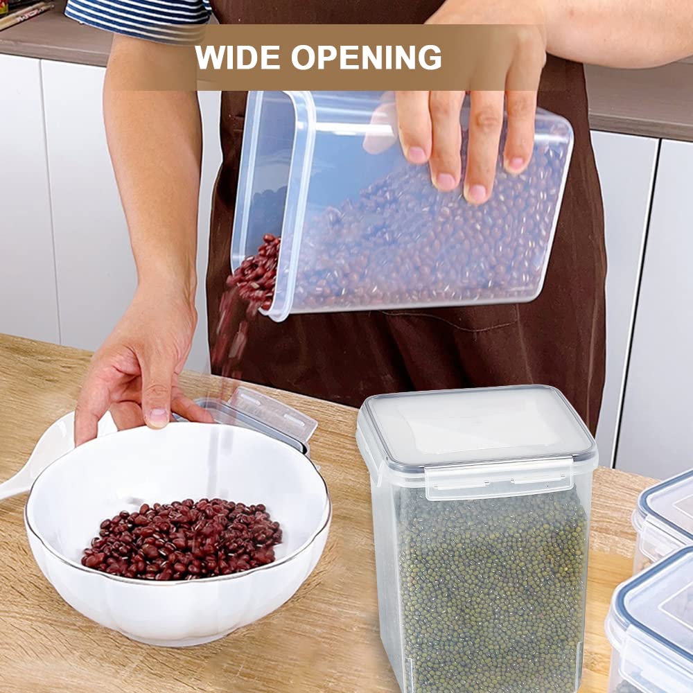 Irfora 7PCS Food Storage Containers kitchen Storage Container BPA Free PP Pantry Organization with Lid Stackable Design for Cereal Snack Noodle Nut Pasta Flour Rice
