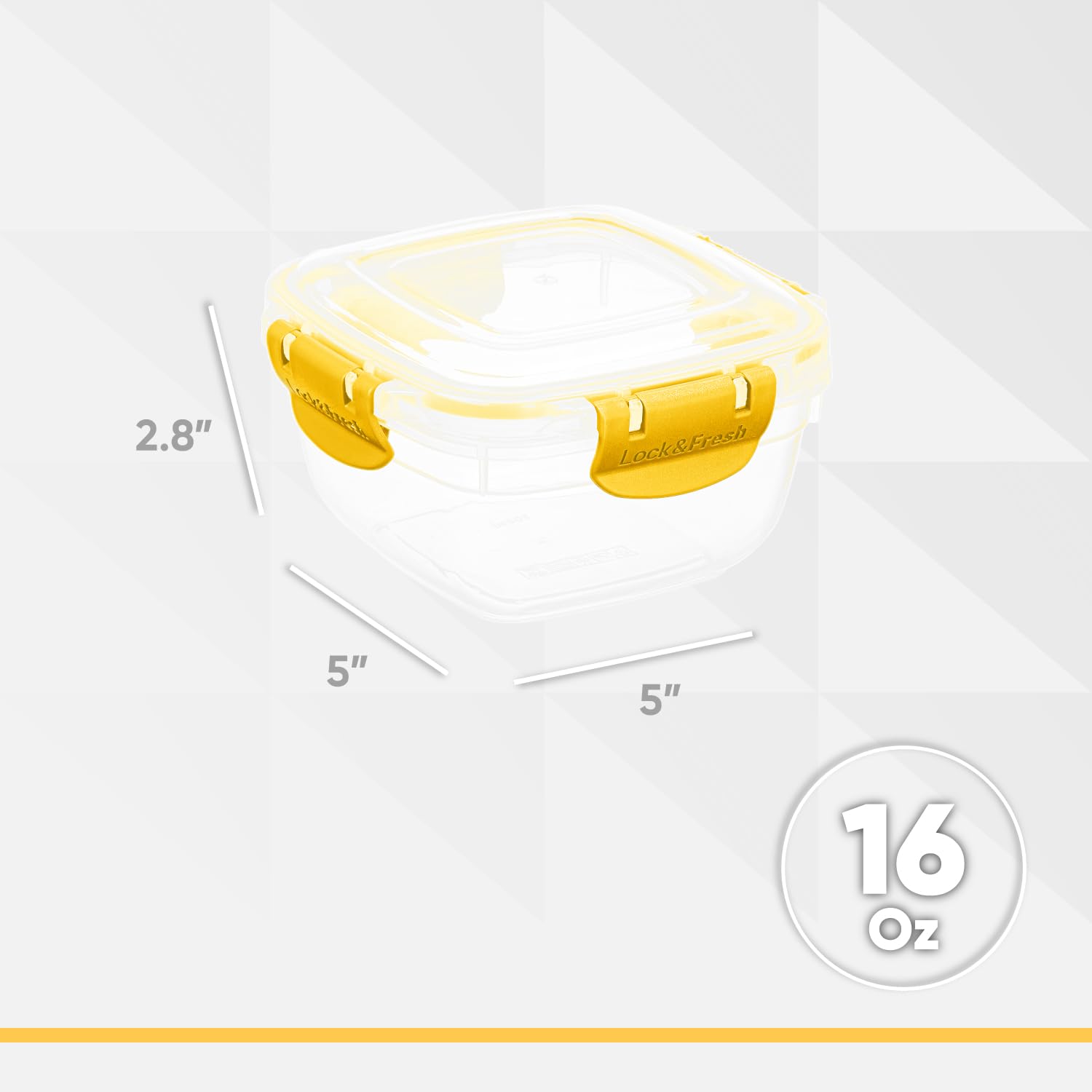 Superio Pack of 6 Plastic Food Storage Containers with Airtight Lids - 16 Oz, BPA Free, Leakproof, Stackable Sealed Containers for Organizing,- Microwave, Dishwasher and Freezer Safe, Yellow