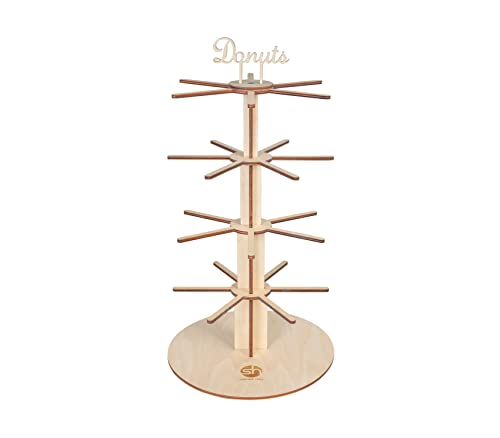 SATIRE HILL Premium Donut Tree Stand Uniquely Designed To Hold 24 Round Donut or Bagel Treats - Bring Some Sophistication to Your Next Celebration or Event With This Stylish Donut Holder.