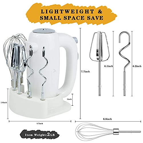 Gkcity Hand Mixer Electric Kitchen Aid Mixer Handheld Mixer 5 Speed Cake Mixer for Baking Cake Egg Cream Food Beater Mashed Potatoes Eject Button 2 Whisks/2 Beaters/2 Dough Hooks