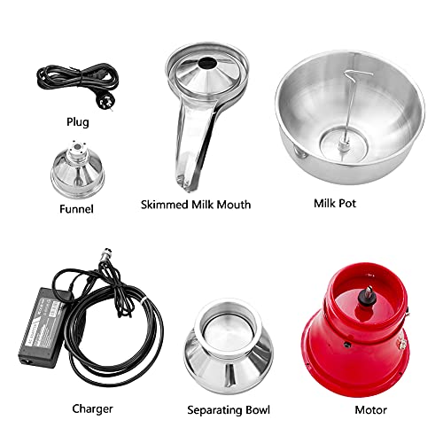 Carivia Milk Cream Centrifugal Separator,100L/H 25Gal/H Electric Fresh Milk Cream Separator Stainless Steel 110V Centrifuge Cheese Makers Separator For Goats Cows