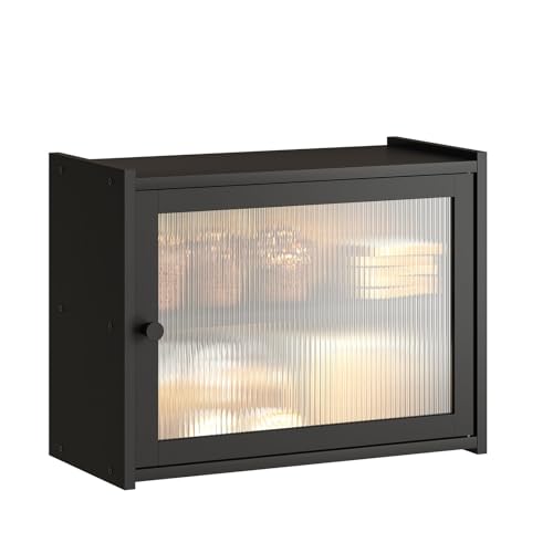 GHWIE Bread Box for Kitchen Countertop Large Bread Box Farmhouse Bread Container Bread Storage with Window Bread Holder Black
