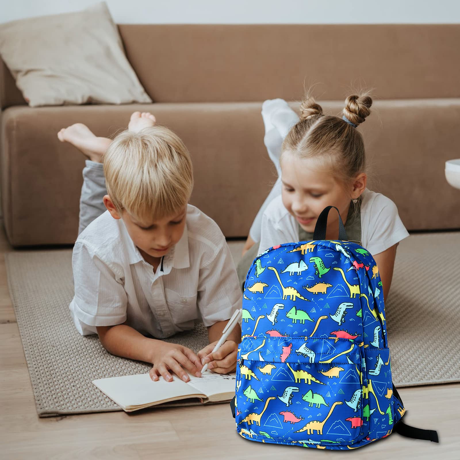 CAMTOP Preschool Backpack for Kids Boys Toddler Backpack Kindergarten School Bookbags (Cute Dinosaur-Dark Blue)