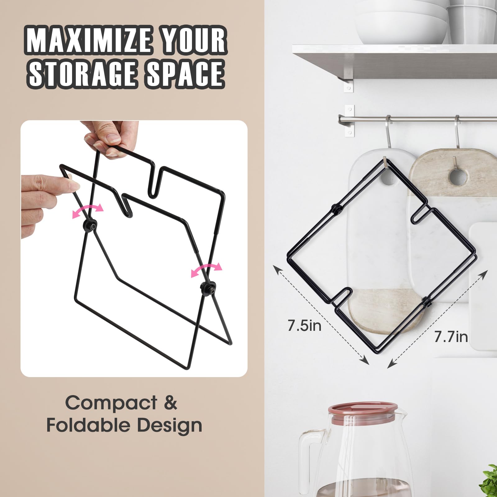 NiHome Versatile Metal Zip Lock Bag Holder with Artistic Iron Craftsmanship for Leakproof and Effortless One-Handed Packing, Sized for Kitchen and Household Use (7.1"D x 4.3"W x 6.7"H)