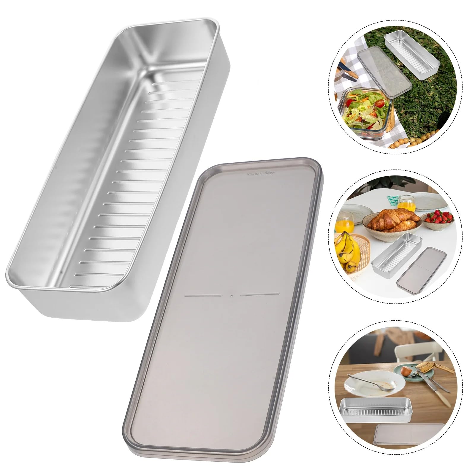 ninesung Bacon Container for Refrigerator | 2 Pack | Bacon Keeper | 304 Stainless Steel | Airtight Deli | Meat Storage Containers | Fridge Organizer Bins | Kitchen Food Storage Containers with Lids
