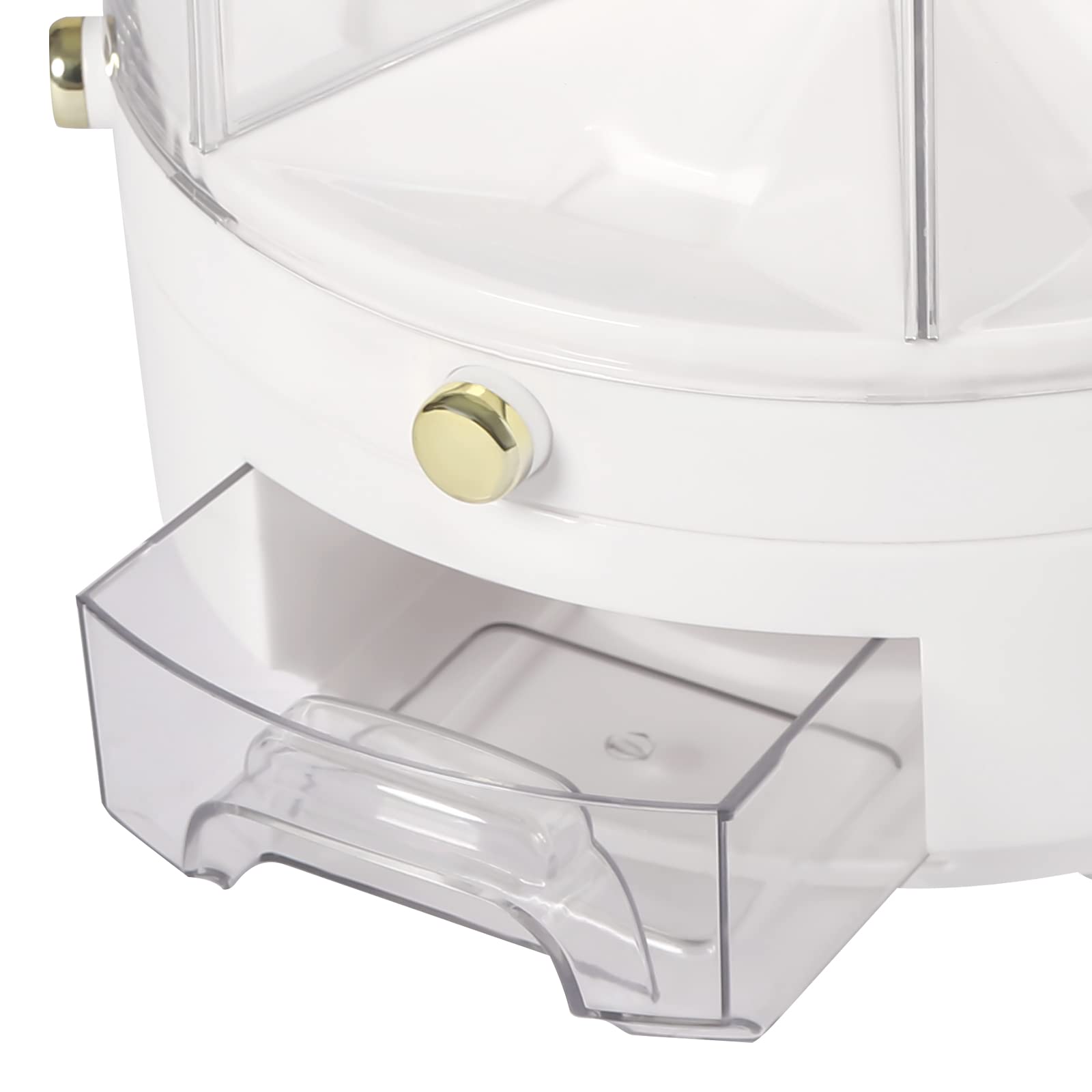 CHALIGHT 6 Grids Rice & Grain Storage Container Rice Dispenser 360° Rotating Food Dispenser Grain Dispenser One-Button Pressing Storage Bucket for Grains Snacks Candy Coffee Beans Dog