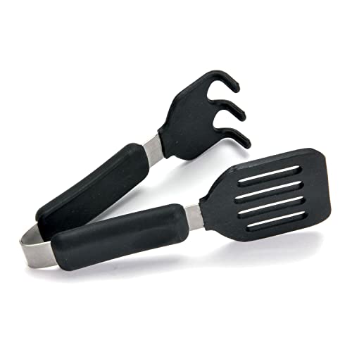 Cuisinart WAF-F40 Double Flip Belgian Waffle Maker with Grab and Lift Silicone Tongs (Black) Bundle (2 Items)