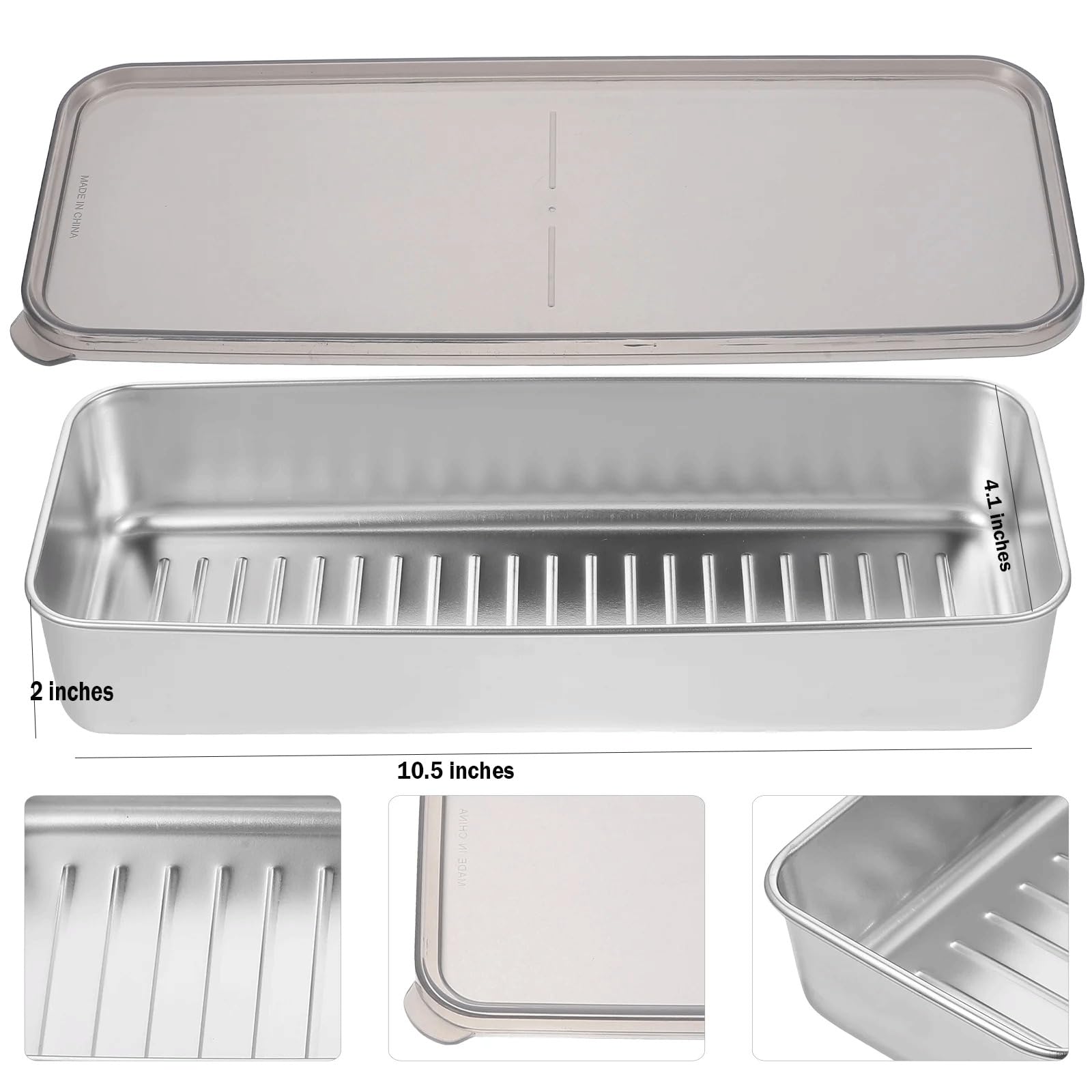 ninesung Bacon Container for Refrigerator | 2 Pack | Bacon Keeper | 304 Stainless Steel | Airtight Deli | Meat Storage Containers | Fridge Organizer Bins | Kitchen Food Storage Containers with Lids