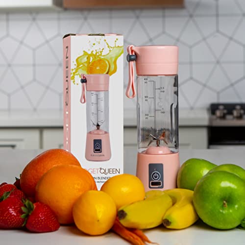 Portable Blender for Shakes and Smoothies โ Rechargeable 15.5-Oz Fusion Blender & Portable Juicer Comes with Carry Strap, USB Cable, 2 Reusable Straws, 1 Straw Cleaner & 1 Bottle Cleaner, (Cotton Candy Pink)