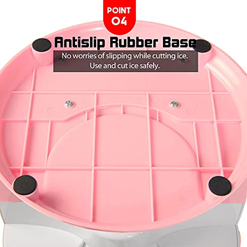 Letusto Shaved Ice Maker - Slushie Machine Use Normal Refrigerator Ice Cubes, with Stainless Steel Blades for Snow Cone, Cocktails and Snow Flakes, Bingsu Ice Shaver (Pink)