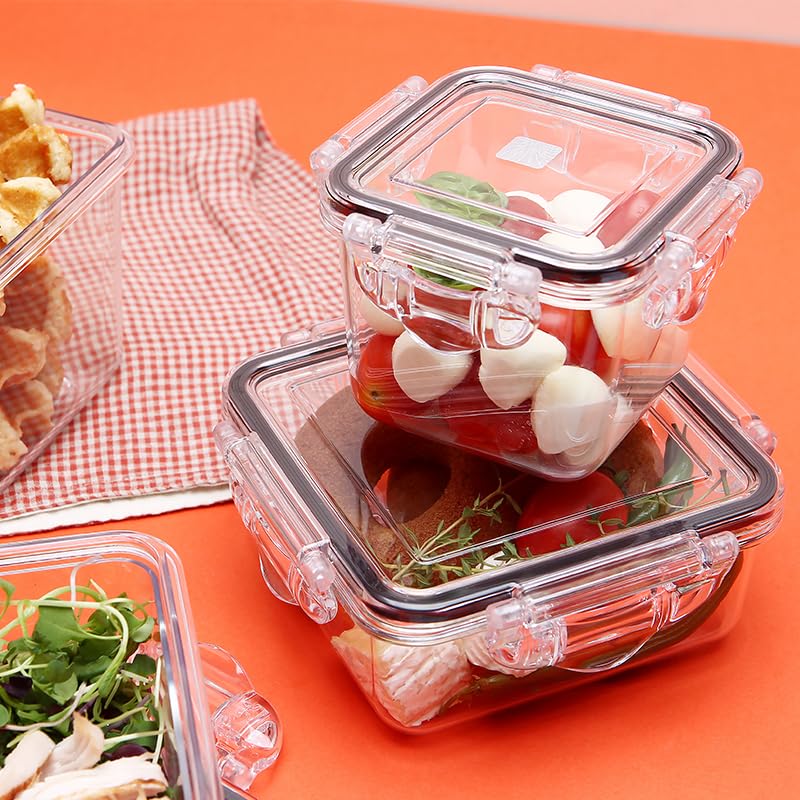 gotman Airtight Food Storage Containers Set, Square 3pack(3 Containers + 3 Lids)-Tritan 100% | BPA-Free Meal Prep Container | Microwave, Freezer and Dishwasher Safe | Leak-Proof Lids