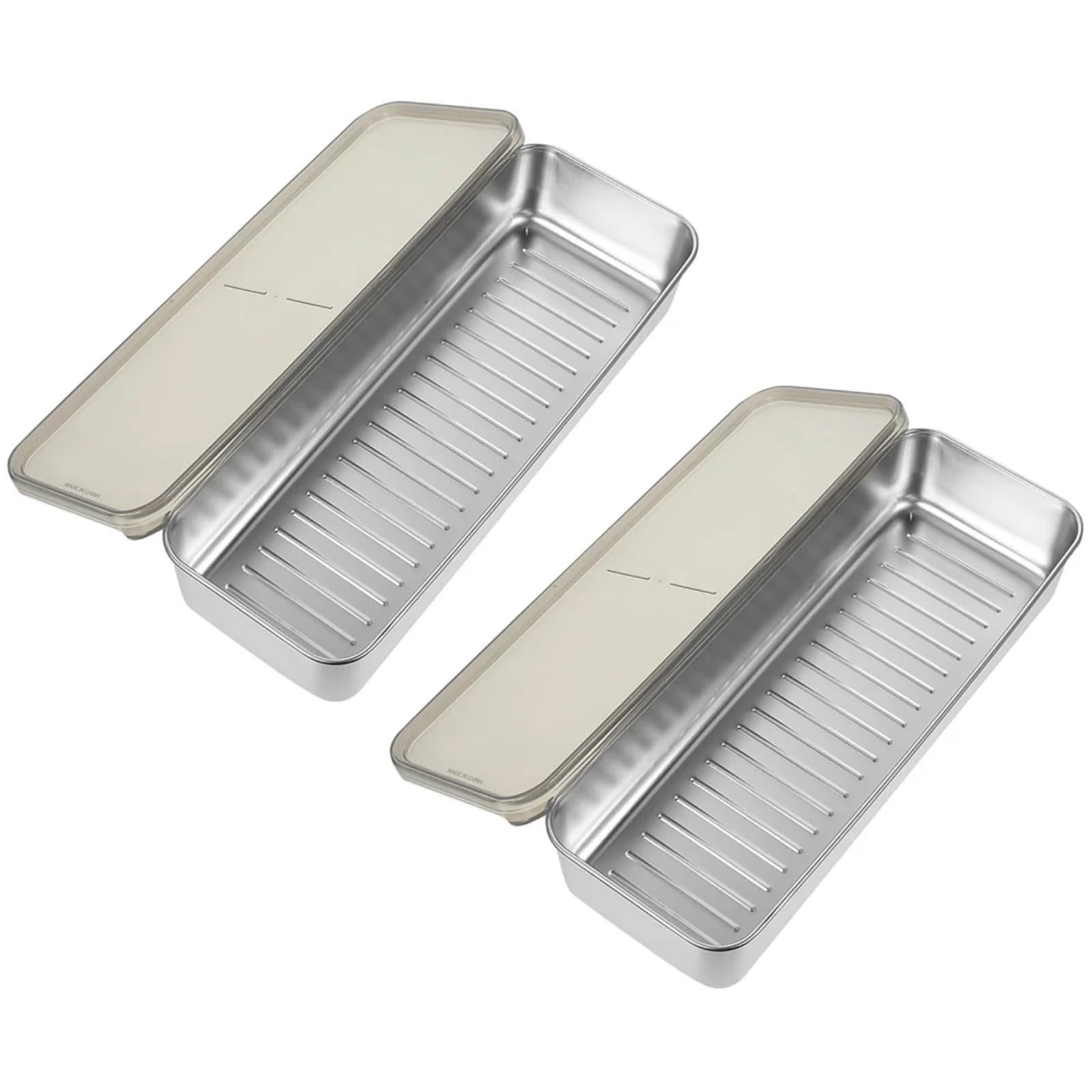 ninesung Bacon Container for Refrigerator | 2 Pack | Bacon Keeper | 304 Stainless Steel | Airtight Deli | Meat Storage Containers | Fridge Organizer Bins | Kitchen Food Storage Containers with Lids