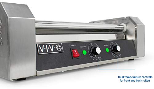 VIVO Electric 12 Hot Dog and 5 Roller Grill Cooker Warmer, Cooker Machine, HOTDG-V005