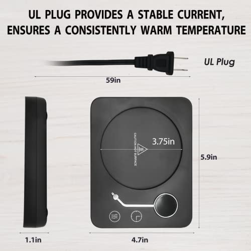 Mug Warmer - Coffee Mug Warmer for Desk - Auto Shut Off Coffee Warmer with 2-12Hrs Timer and 3 Temperature Setting, Portable Cup Warmer for Beverage, Coffee, Milk, Tea, Candle Wax, Ideal Xmas Gift