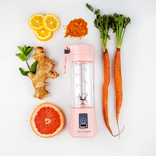 Portable Blender for Shakes and Smoothies โ Rechargeable 15.5-Oz Fusion Blender & Portable Juicer Comes with Carry Strap, USB Cable, 2 Reusable Straws, 1 Straw Cleaner & 1 Bottle Cleaner, (Cotton Candy Pink)