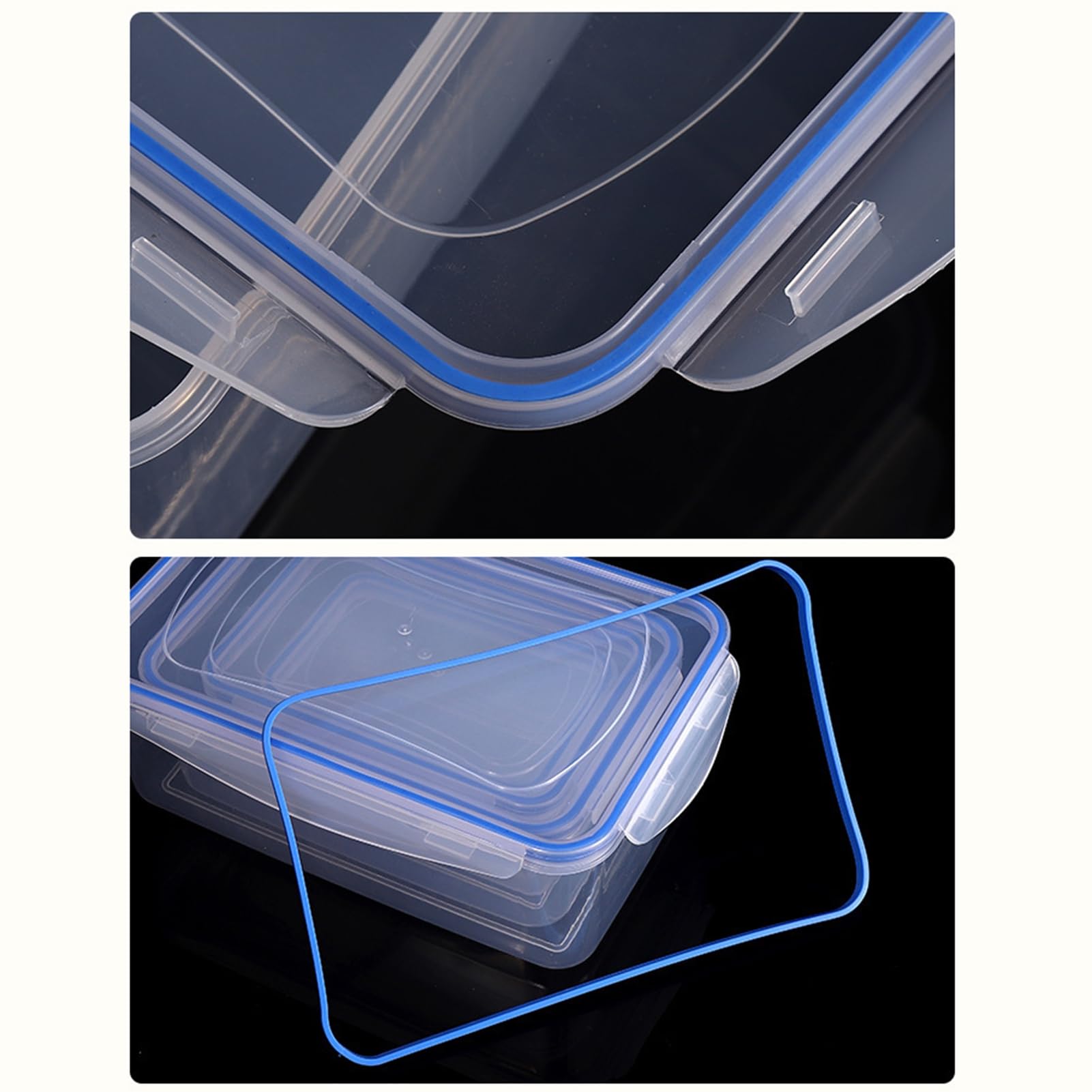 ulafbwur Food Storage Containers with Lids, Salad Dressing and Condiment Containers, Storage Box for High Low Temperature Resistance, Kitchen Refrigerator Microwave Safe Plastic Storage Seal Boxes S