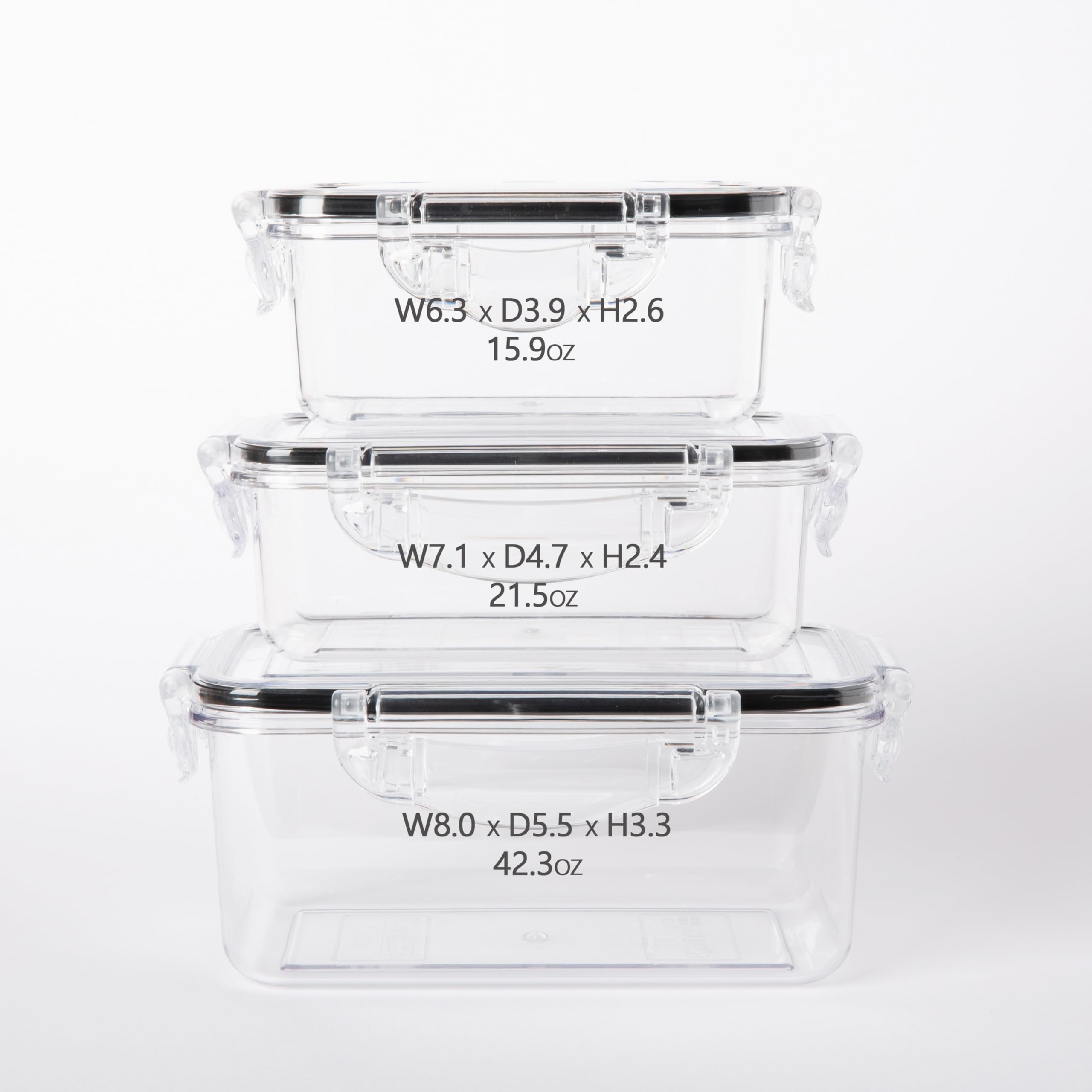 gotman Airtight Food Storage Containers Set, Rectangle 3pack(3 Containers + 3 Lids)- Tritan 100% |BPA-Free Meal Prep Container | Microwave, Freezer and Dishwasher Safe | Leak-Proof Lids