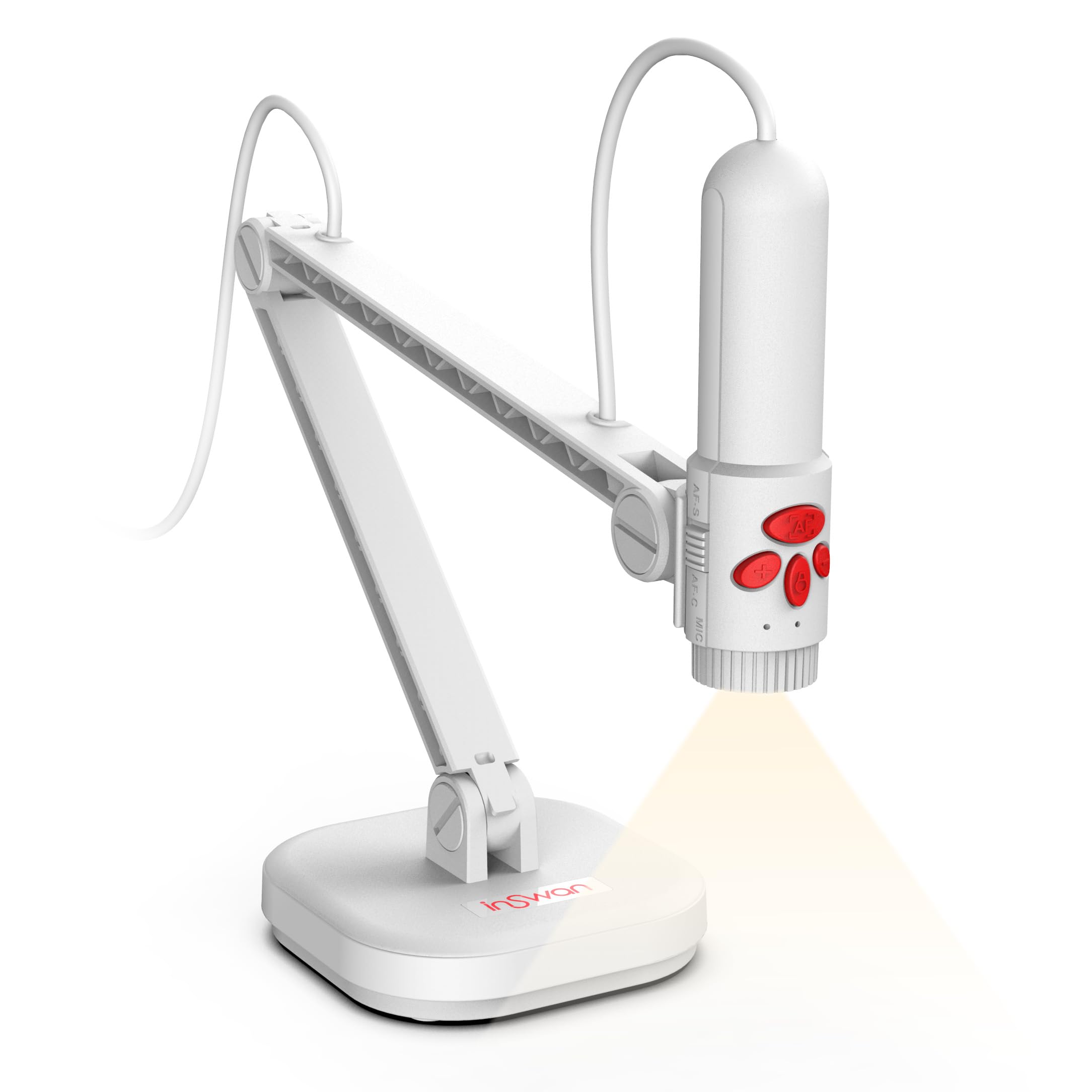 INSWAN INS-3 Detachable USB Document Camera for Teachers, built-in Mic, Light, Dual-Mode Autofocus, Windows, MacOS,Chromebook Compatible for Remote Teaching, Distance Learning, Webcam Web Conferencing
