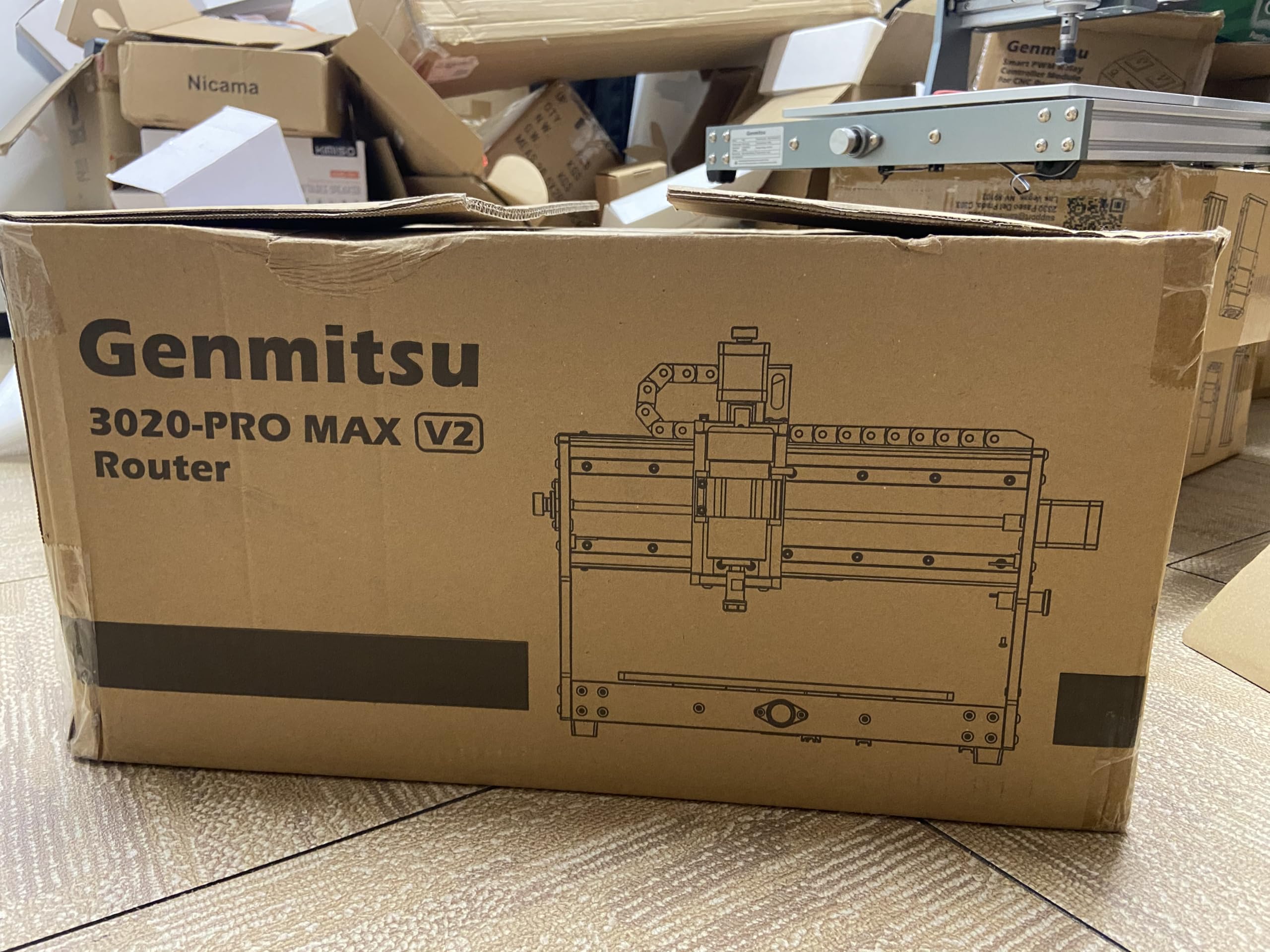 Genmitsu 3020-PRO MAX CNC Router Machine for Metal Carving and more, GRBL Offline Controller, with Limit Switches & Emergency-Stop, XYZ Effective Working Area 300 x 200 x 72mm (11.8 x 7.9 x 2.8inch)