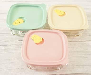 LOCK & LOCK Pastel Oven GLass Cooked Rice Storage Container for Freezer Set of 3