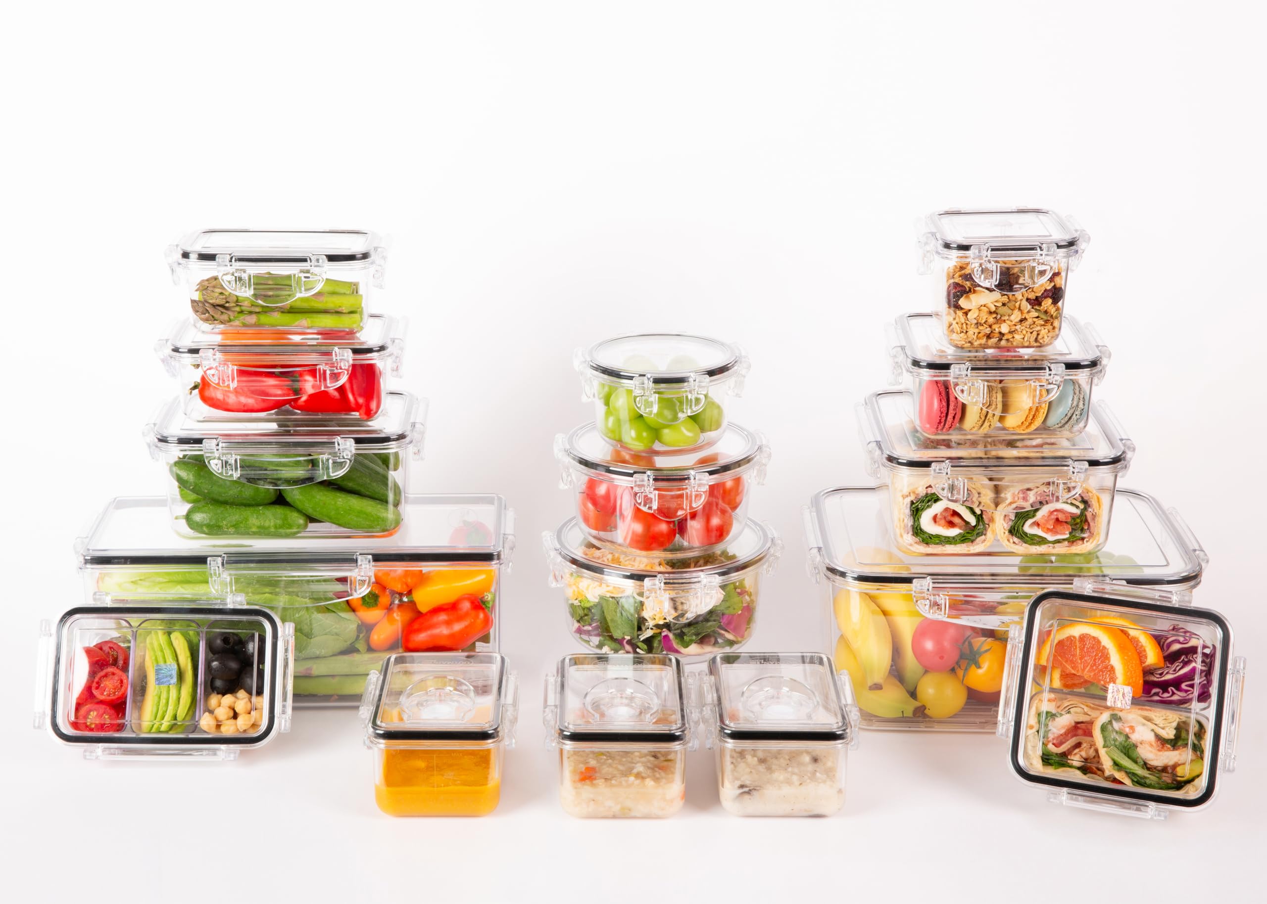gotman Airtight Food Storage Containers Set, Rectangle 3pack(3 Containers + 3 Lids)- Tritan 100% |BPA-Free Meal Prep Container | Microwave, Freezer and Dishwasher Safe | Leak-Proof Lids