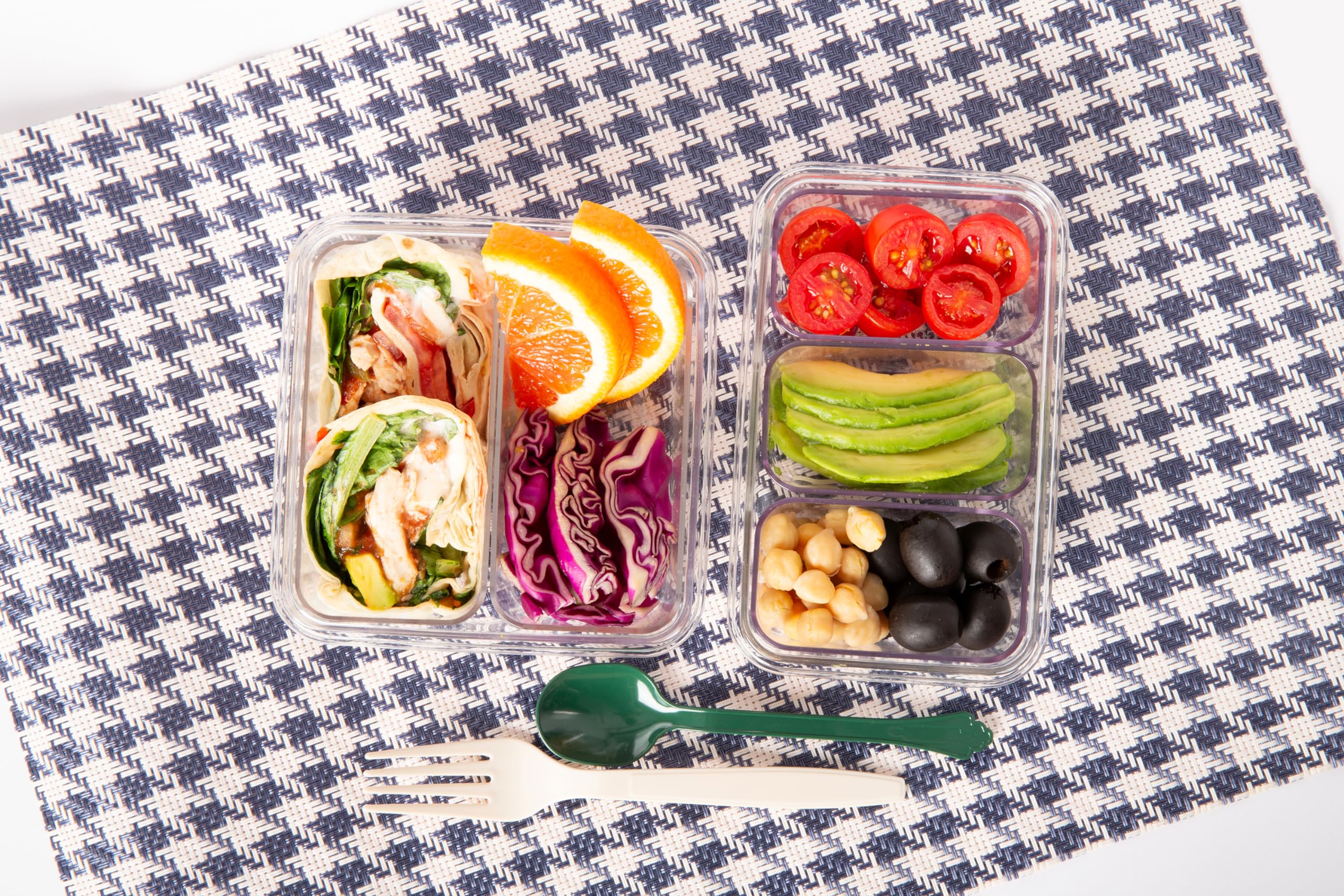 Airtight Food Storage Container with Lid(21.5 + 26.5 oz ,5 Removable Boxes) - Tritan 100% | BPA-Free | Candy and Nuts Organizer| Fruits, Vegetables | Travel, Party and Picnic | Meal Prep| Lunch box