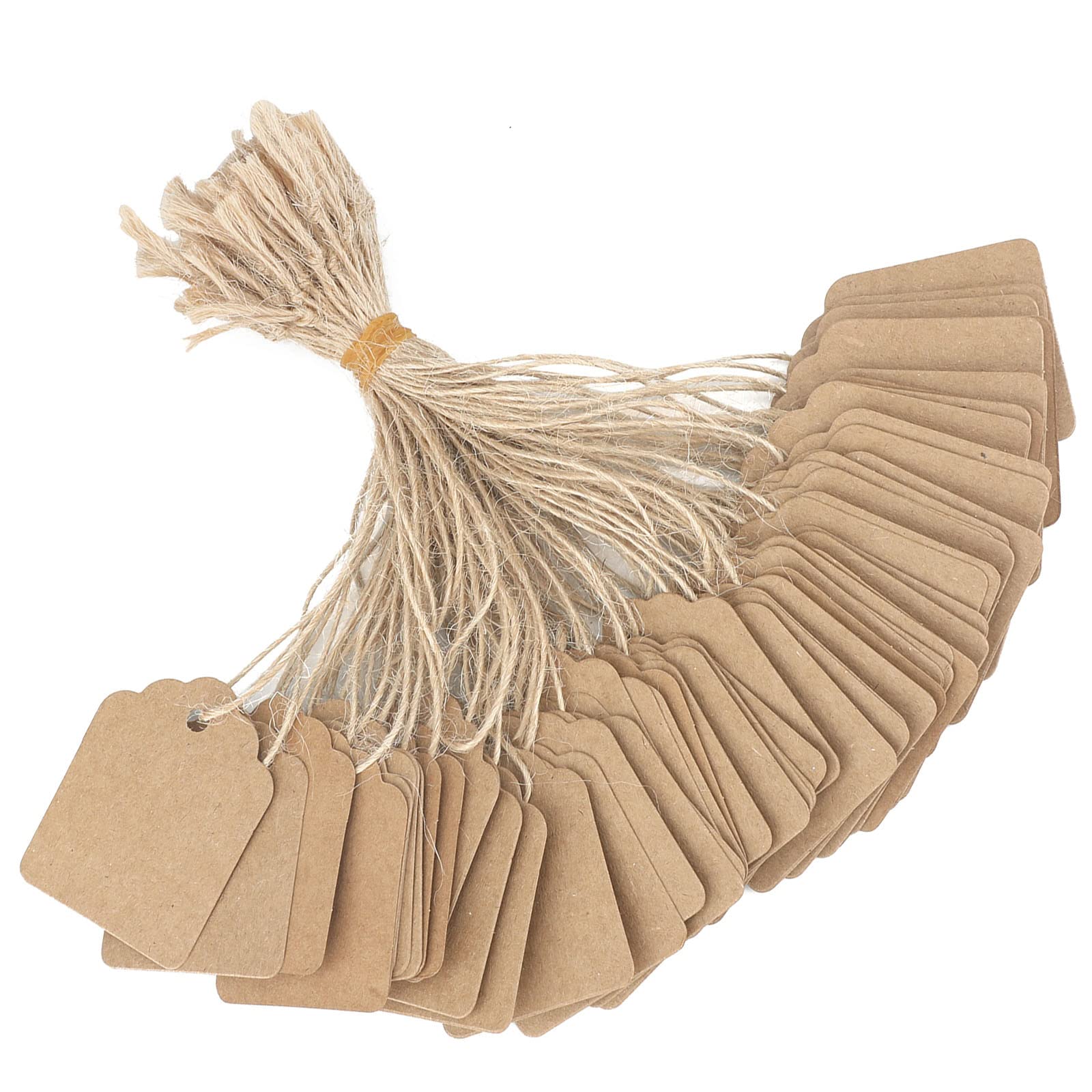 500Pcs Price Tags with String Attached,Kraft Blank Labeling Tags,Price Labels Display Tags with String,Marking Strung Tags Writable Tags,Display Label for Product Jewelry Clothing Tags(35 x 45 mm)