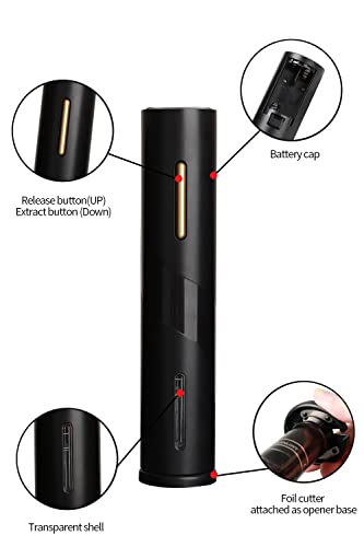 Hisip Electric Wine Opener, Battery Wine Bottle Opener Contains Beer Opener Wine Gift Set Automatic Corkscrew Electric Potable for Home Bar