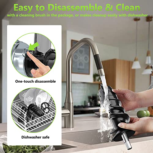 FEZEN Slow Masticating Juicer for Cold Press, Easy to Clean & Use, Celery Juice Extractor, Wheatgrass Juice Extractor, High Juice Yield & Fresh Taste (Silver)