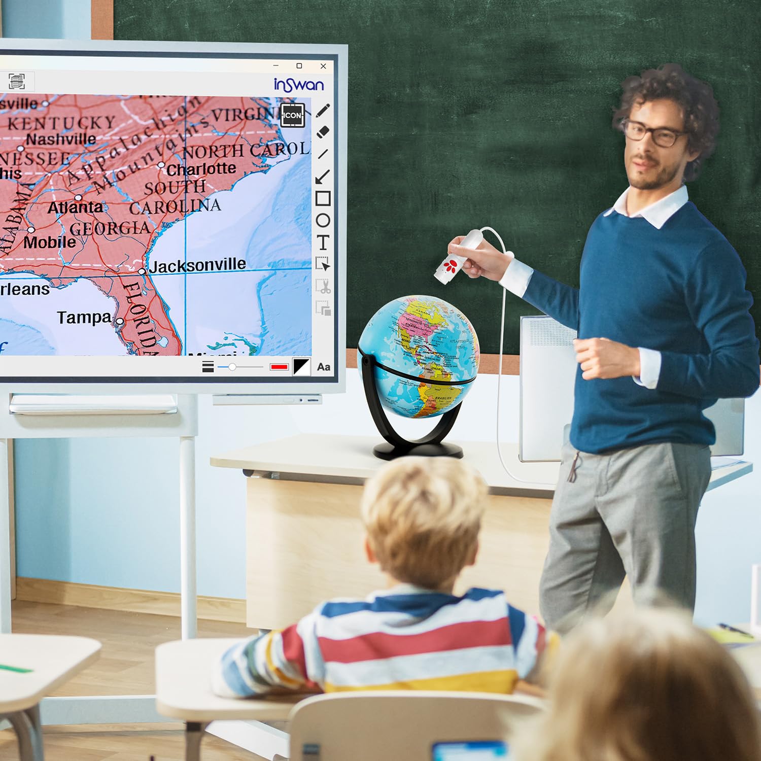 INSWAN INS-3 Detachable USB Document Camera for Teachers, built-in Mic, Light, Dual-Mode Autofocus, Windows, MacOS,Chromebook Compatible for Remote Teaching, Distance Learning, Webcam Web Conferencing