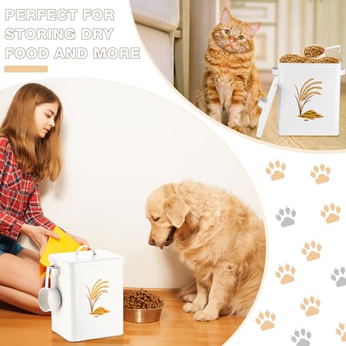 Hushee 2 Sets Metal Rice Storage Container Square Rice Container with Lid for Flour Bean Grain Cereal Pet Food(1.5 Gallon)