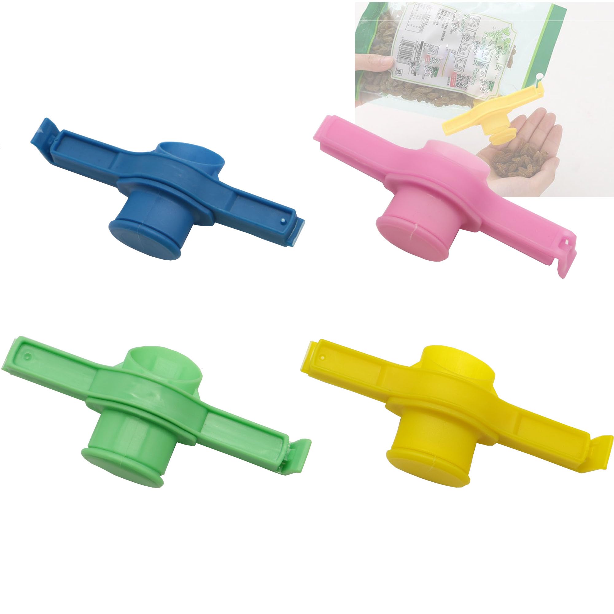 PWireless Sealing Clips for Snake Food Bags Moisture-proof& Fresh-keeping Food Storage Chip Clips Bag Clips Kitchen Clips for Various Food Packages (4pcs)