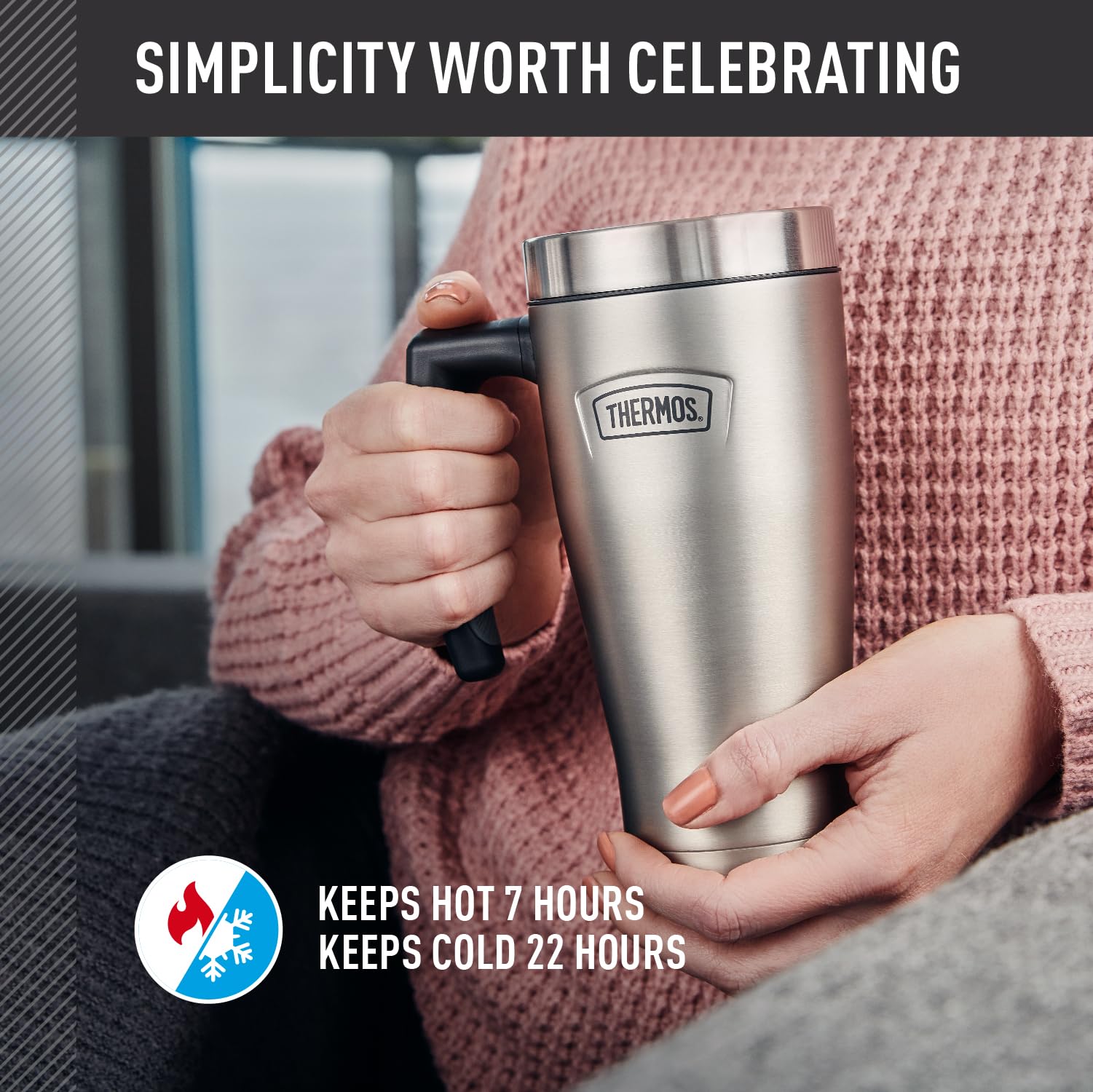 THERMOS, ICON Series, Stainless Steel Mug, Granite, 16 oz