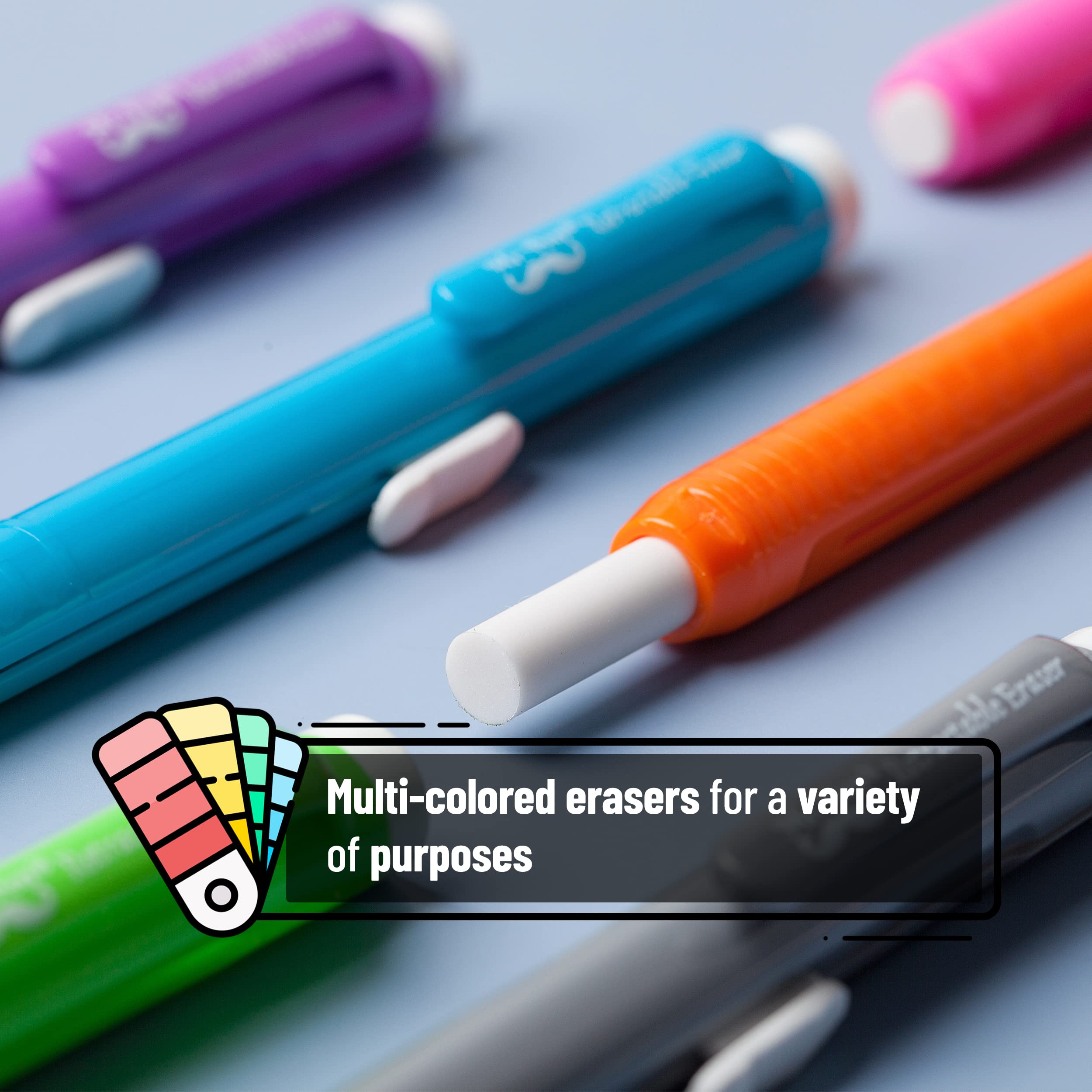 Mr. Pen Retractable Mechanical Eraser Pen, Pack of 6, Assorted Color