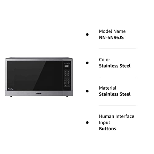 Panasonic NN-SN96JS 2.2 Cu. Ft. 1250W Capacity Cyclonic Wave Inverter Technology Turbo Defrost Genius Sensor Countertop Microwave Oven (Renewed)