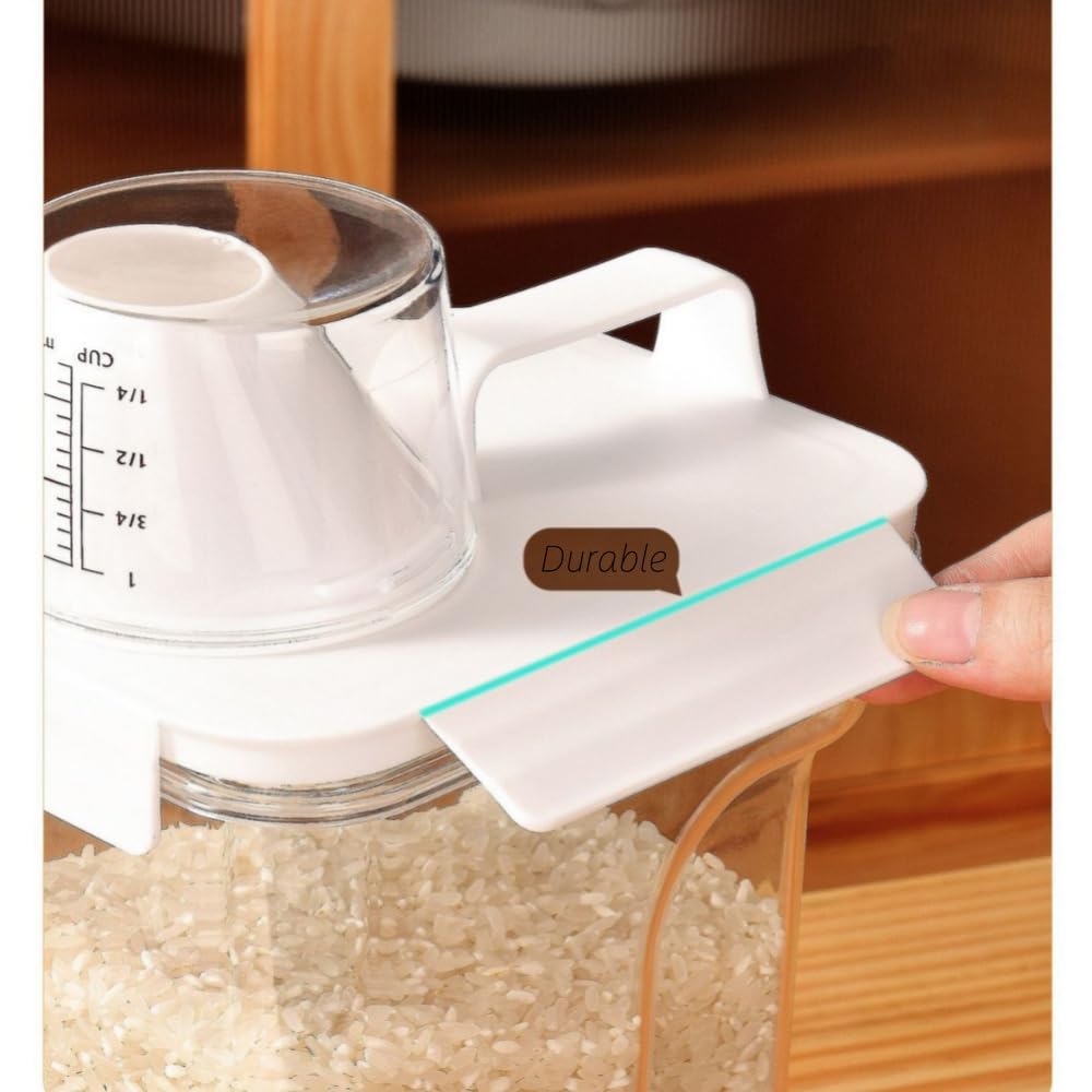 Komost Airtight Food Storage Canisters with Measuring Cup - Ideal for Cereal, Flour & Sugar | Kitchen Pantry Organization Containers, Dry Food Storage (2800ml)
